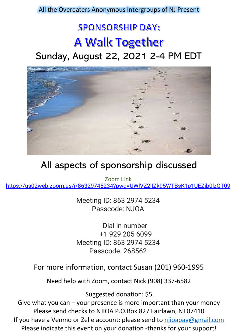 Sponsorship Day: A Walk Together - Northern Jersey Intergroup ...
