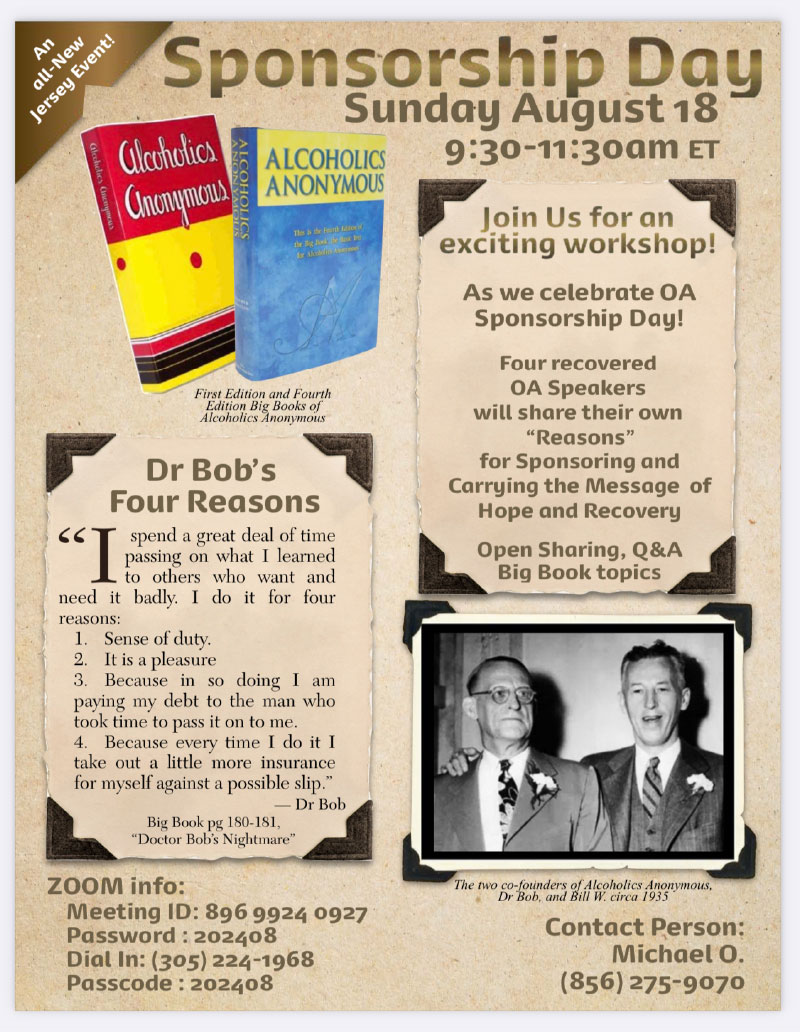 Sponsorship Day - Northern Jersey Intergroup Overeaters Anonymous